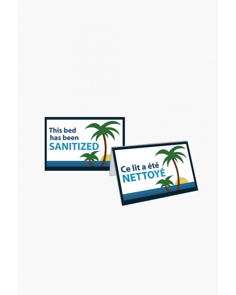 Acrylic sign saying Clean Bed